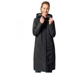 Wintermantel Vaude "WOMEN'S COREWAY COAT", Damen, Gr. 44, schwarz, Web, Obermaterial: 100% Polyester, unifarben, hoch geschlossener Ausschnitt, eingesetzt eingefasste Kante, M&auml;ntel Wintermantel, mit Fleecef&uuml;tterung, mit Kapuze, wasserabweisend