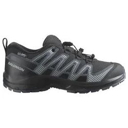 Outdoorschuh Salomon "XA PRO V8 WP J", Kinder, Gr. 32, schwarz (schwarz, turbulence, quarry), Synthetik, Textil, Schuhe Outdoorschuh, wasserdicht