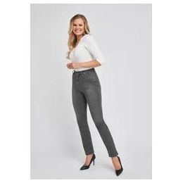 Straight-Jeans WONDERJEANS "High Waist Straigth", Damen, Gr. 36, L&auml;nge 32, schwarz (schwarz used), Denim/Jeans, Obermaterial: 92% Baumwolle, 4% Elasthan, 4% Polyester, straight fit lang, Jeans Straight-Jeans, mit Stretch
