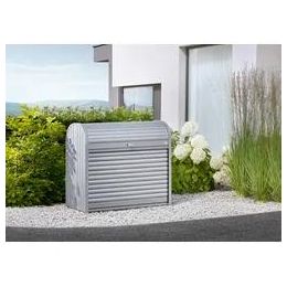 Gartenbox BioHort "STOREMAX Gr. 120, verschiedene Farben", silber (silber, metallic), B:117cm H:109cm T:73cm, Stahl, Aufbewahrungsboxen, Gartenbox, 117x73x109 cm, Ideal als M&uuml;lltonnenboxoder Fahrradgarage