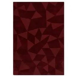 Teppich FLAIR RUGS "SHARD", rot, B:200cm H:10mm L:290cm, Wolle, Teppiche, Teppich, Hoch-Tief Effekt, Handgearbeitet
