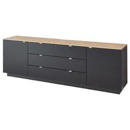 TV-Schrank Innostyle "Core, TV Sideboard Stellma&szlig; B/H/T 240x77x44 cm", schwarz, B:240cm H:77cm T:44cm, FSC-zertifizierter Holzwerkstoff, Schr&auml;nke, TV Sideboard mit 2 Holzt&uuml;ren und 3 Schubk&auml;sten mit Doppelzarge