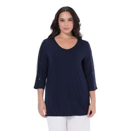 Ulla Popken Longshirt in marine | Gr.: 50-52