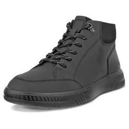 Schn&uuml;rboots Ecco, Herren, Gr. 41, schwarz, Leder, Schuhe Schn&uuml;rboots, Stiefelette, Klassik-Boots mit softer Schaftrandpolsterung