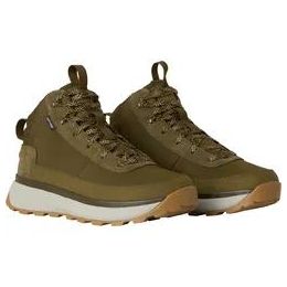 Winterstiefel The North Face "M BERGEN MID WP", Herren, Gr. 45, beige (sycamore, soapstone), Leder, Schuhe Winterstiefel, Winterschuhe, Winterboots, Snowboots, wasserdicht