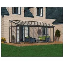 Wintergarten PALRAM - CANOPIA "San Remo Alu Wintergarten", grau, B:556cm T:294cm, Aluminium, Polycarbonat (PC), Terrassen&uuml;berdachungen, Polycarbonatverglasung