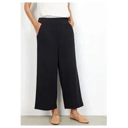 Schlupfhose soyaconcept "SC-SIHAM 36", Damen, Gr. L, N-Gr, schwarz, Milano Rib, Obermaterial: 95% Polyester, 5% Elasthan, unifarben, regular fit 7/8-L&auml;nge, Hosen Schlupfhose, Sommerhose, bequeme Culotte in 7/8 L&auml;nge und l&auml;ssiger Passform