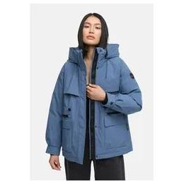 Winterjacke Marikoo "Shigaraa", Damen, Gr. L, dusty blau, Obermaterial: 100% Polyester; Futter: 100% Polyester; Wattierung: 100% Polyester; &Auml;rmelfutter: 100% Polyester, Jacken Winterjacke, mit abnehmbarer Kapuze und Gummizug an der Taille