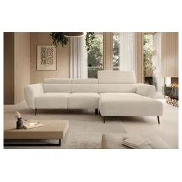 Ecksofa WERK2 "Alisson, mit elektrischer Sitztiefenverstellung, L-Form, Breite 277 cm", beige (natur), B:277cm H:76cm T:174cm, 90% Polyester, 10% Nylon, Sofas, Ecksofa, Alisson &ndash; flexibler Komfort mit modernem Design und smarten Details.