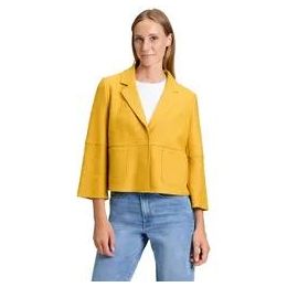 Jackenblazer Betty Barclay "Damen mit Reverskragen", Damen, Gr. 44, gold, Flanell, Obermaterial: 60% Viskose, 40% Wolle, l&auml;ssig geschnitten normal, Blazer