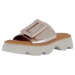 Pantolette Gabor COMFORT "Gabor Comfort Pantoletten Leder", Damen, Gr. 40, puder, Leder, Schuhe Pantolette