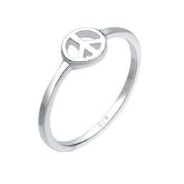 Elli Ring 925 Sterling Silber Peace-Zeichen in Silber | Gr.: 54
