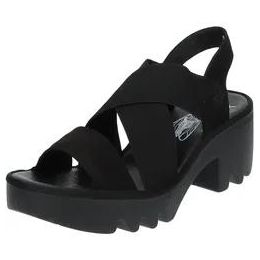 Riemchensandale Fly London "Fly London Sandalen Leder", Damen, Gr. 39, schwarz, Leder, Schuhe Riemchensandale