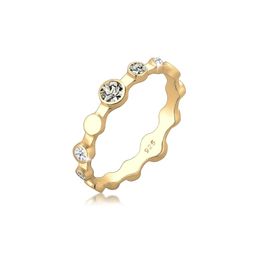 Elli Ring 925 Sterling Silber Cocktailring in Gold | Gr.: 54