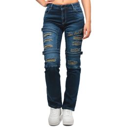 Cipo & Baxx Cipo & Baxx Damen Regular Fit Jeans Stonewashed in Dark Blue | Gr.: W28/L32