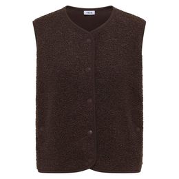 Cecil NOS Curly Fake Wool Vest in Macchiato Brown | Gr.: XXL