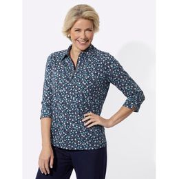 WITT WEIDEN Poloshirt in marine-t&uuml;rkis-bedruckt | Gr.: 50