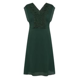 Zero Chiffonkleid mit R&uuml;schen in Green Forest | Gr.: 36