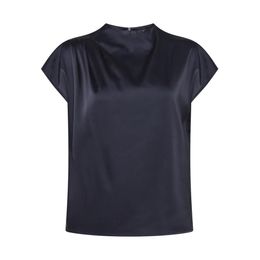 Zero Satin-Bluse mit Kragen in Deep Sky | Gr.: 44