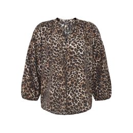 Zero Schlupfbluse mit Leoprint in Beige/Black | Gr.: 34