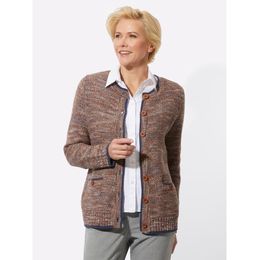 WITT WEIDEN Strickjacke in cognac-bleu-meliert | Gr.: 46