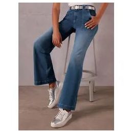 Bequeme Jeans CREATION L PREMIUM, Damen, Gr. 50, Normalgr&ouml;&szlig;en, blau, bleached, 57% Baumwolle, 33% Modal, 8% Elastomultiester, 2% Elasthan, unifarben, lang, Jeans