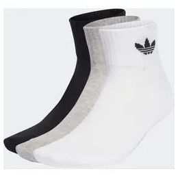 Sportsocken Adidas ORIGINALS "MIDCUT CREW SOCKEN, 3 PAAR", Herren, Gr. L (43/45), wei&szlig;, medium grau heather, schwarz, Obermaterial: 65% Baumwolle, 32% Polyester, 2% Elasthan, 1% Polyamid, Socken Sportsocken