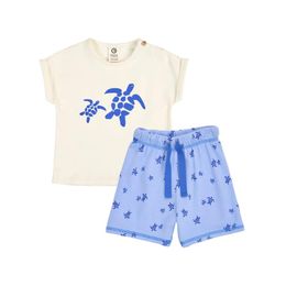 m&uuml;sli Set aus Babyshorts und Babyshirt in Azure blue/ Shell blue | Gr.: 74