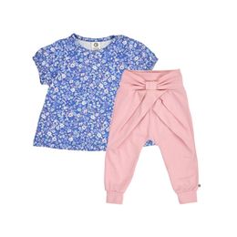 m&uuml;sli Set aus Babyshirt und Hose in Azure blue/ Nectar/ Tofu | Gr.: 92