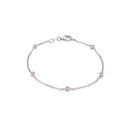 Elli Armband 925 Sterling Silber in Pink | Gr.: 18 cm