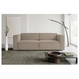 Schlafsofa WERK2 "Kansas Breite 252 cm, mit extragro&szlig;er Liegefl&auml;che 202x152 cm", beige, B:252cm H:76cm T:99cm, 90% Polyester, 10% Nylon, Sofas, Schlafsofa, Pflegeleichte Bez&uuml;ge: aktuellen Cord- oder weichem Strukturstoff