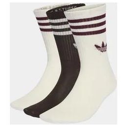 Sportsocken Adidas ORIGINALS "3-STREIFEN CREW 3ER-PACK", Herren, Gr. XL (46/48), sanftes wei&szlig;, aurora coffee, sanftes wei&szlig;, Obermaterial: 49% Baumwolle, 48% Polyester, 2% Elasthan, 1% Polyamid, Socken Sportsocken, f&uuml;r Laufen, kn&ouml;chellang, mit 3-Streifen und Trefoil Logo