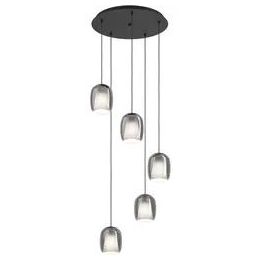 Eglo H&auml;ngeleuchte "CIAMPINO Pendellampe - Stahl - E27 - 5X28W - IP20", schwarz, 5, &Oslash; 54cm H: 150cm, 1 Stk., Leuchten, H&auml;ngelampe, Deckenlampe, Wohnzimmer, Esszimmer, H150 x &Oslash;54 cm, H&auml;ngeleuchte