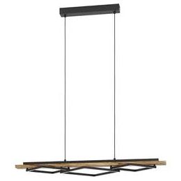 Eglo H&auml;ngeleuchte "BOYAL Pendellampe - Stahl, Holz - LED;LED - 2X13W;1X16W - IP20", schwarz, braun rustikal, 3, H: 110cm, 1 Stk., Leuchten, H&auml;ngelampe, Deckenlampe, Wohnzimmer, Esszimmer, L101 x B40 x H110 cm, H&auml;ngeleuchte