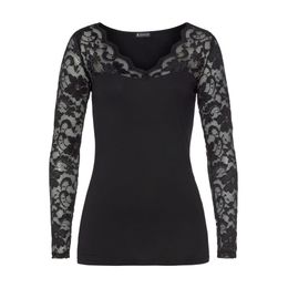 Laura Scott Spitzenshirt in schwarz | Gr.: 34