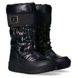 Winterboots Tommy Hilfiger, M&auml;dchen, Gr. 30, schwarz, Synthetik, Textil, Schuhe Winterboots, Snowboots, Boots mit Schn&uuml;rung
