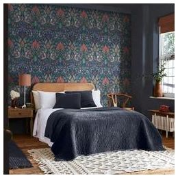 Vliestapete "Dove & Rose", blau, H:10m L:10m, Vlies, WILLIAM MORRIS AT HOME, Tapeten, Design Tapeten