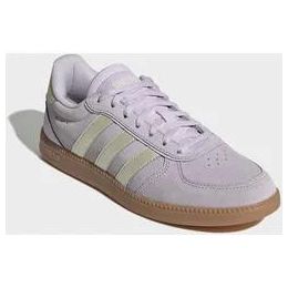 Sneaker Adidas SPORTSWEAR "BREAKNET SLEEK", Damen, Gr. 38, ice lavender, ice gold metallic, gum10, Leder, Synthetik, Schuhe Sneaker