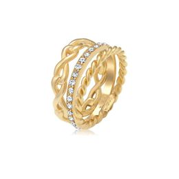 Elli Ring 925 Sterling Silber Infinity, Twisted in Gold | Gr.: 52