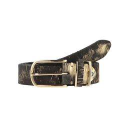 b.belt G&uuml;rtel Leder in schwarz-gold-metallic | Gr.: 95 cm