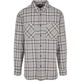 Urban Classics Long Sleeve Shirt in grey/black | Gr.: L