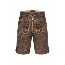 PAULGOS Lederhose Kurz Echtleder KK2 ANTIK in Schokobraun | Gr.: 122/128