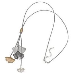 Lange Kette Firetti "Schmuck Geschenk Multi Ginko", metallfarben, gelbgoldfarben, gunfarben, Halsketten, Damen, Metall Polyurethan, L: 88, Metall, Polyurethan