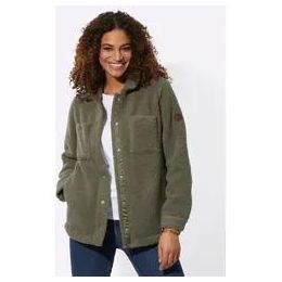 Langjacke Casual Looks, Damen, Gr. 48, gr&uuml;n (khaki), 100% Polyester, unifarben, Jacken Langjacke
