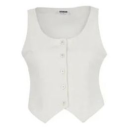 Steppweste Urban Classics "Urban Classics Ladies Jersey Vest", Damen, Gr. M, sanftes wei&szlig;, 100% Polyester, Westen Steppweste