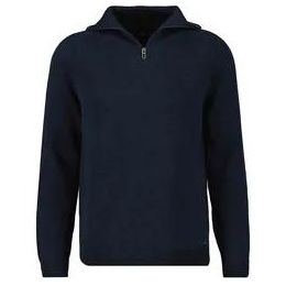 Troyer Ragman, Herren, Gr. 48, blau (marineblau), Strick, 100% Baumwolle, hoch geschlossener Ausschnitt, Pullover Troyer