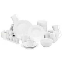 Geschirr-Set OTTO HOME "Babbette", wei&szlig;, 50 Stk., Porzellan, Geschirr-Sets, Geschirr-Set, Moderne Optik, Zeitloses Design, Beliebig kombinierbar