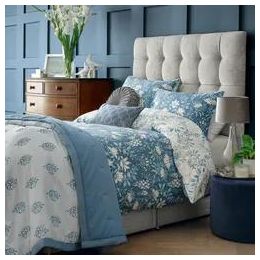 Wendebettw&auml;sche Laura Ashley "Parterre, aus Baumwoll-Satin", seaspray, blau, B/L: 200cm x 200cm, 1 Stk., 2 Stk., Satin, B/L: 50cm x 75cm & 50cm x 75cm, 3 tlg., Satin, Obermaterial: 100% Baumwolle, Bettw&auml;sche, Wendebettw&auml;sche, mit floralem Muster, inkl 2 Kissenbez&uuml;ge