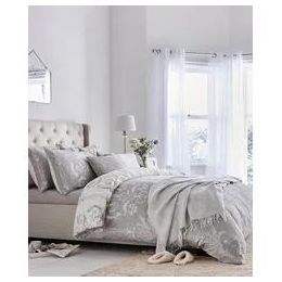 Wendebettw&auml;sche Laura Ashley "Josette, aus Baumwoll Satin", steel, grau, B/L: 200cm x 200cm, 1 Stk., 2 Stk., Satin, B/L: 50cm x 75cm & 50cm x 75cm, 3 tlg., Satin, Obermaterial: 100% Baumwolle, Bettw&auml;sche, Wendebettw&auml;sche, mit floralem Muster, inkl 2 Kissenbez&uuml;ge