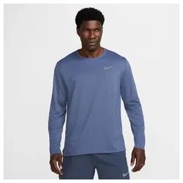 Laufshirt Nike "M NK DF UV MILER TOP LS", Herren, Gr. XL, diffused blau, reflective silv, Obermaterial: 100% Polyester, normal, Shirts Laufshirt, Langarm, f&uuml;r Training und Laufeinheiten, atmungsaktiv